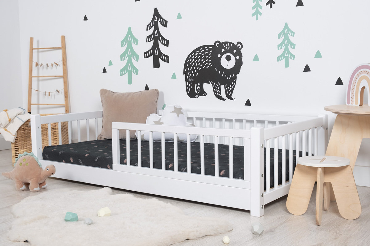 Lit enfant bas Montessori Ourbaby - blanc - banaby.fr