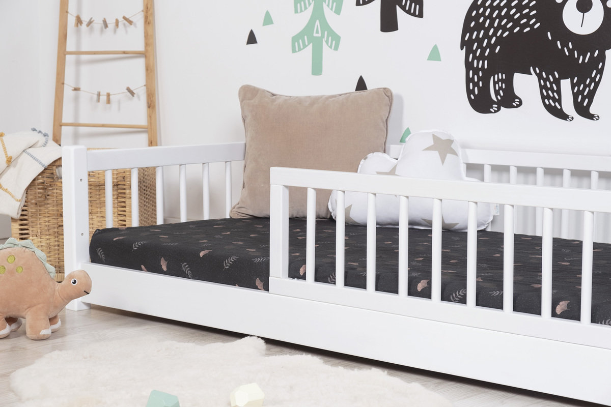 Lit enfant bas Montessori Ourbaby - blanc - banaby.fr