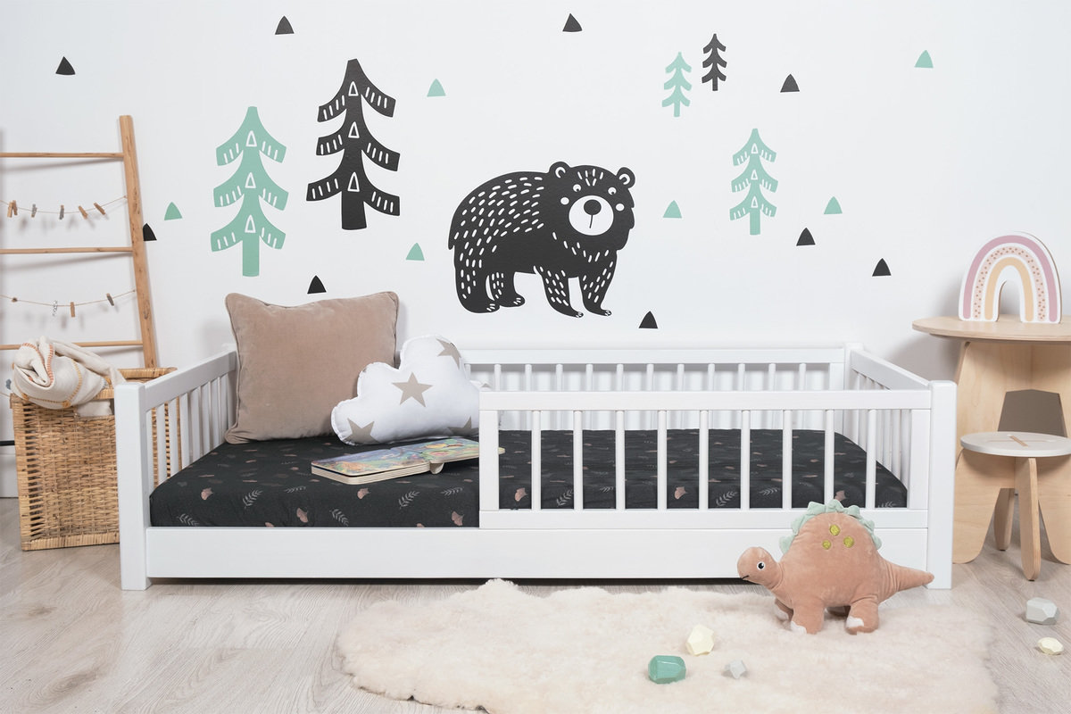 Lit enfant bas Montessori Ourbaby - blanc - banaby.fr