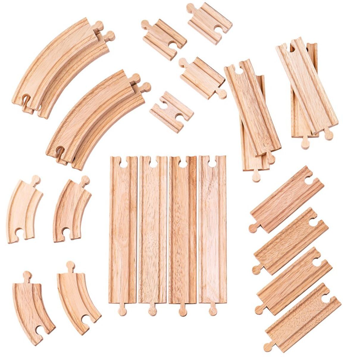 Bigjigs Rail Rails en bois lot de 24 pièces - banaby.fr